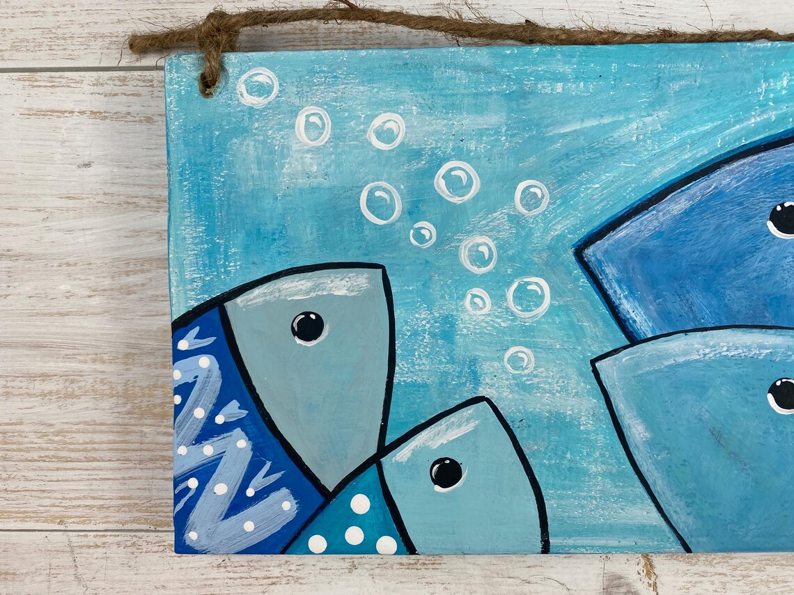 Fish Painting, Fish Art, Beach House Decor, Tropical Fish Decor, Beach ...
