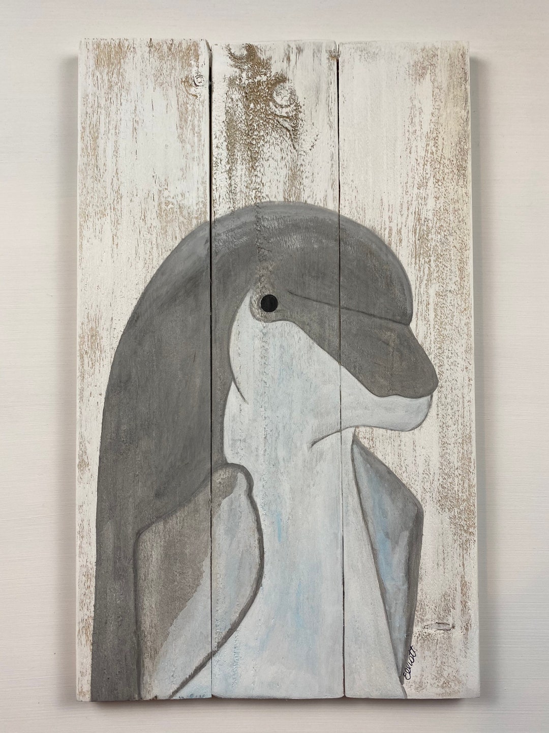 Dolphin Art, Dolphin Art Painting, Beach House Decor, Living Room Wall ...