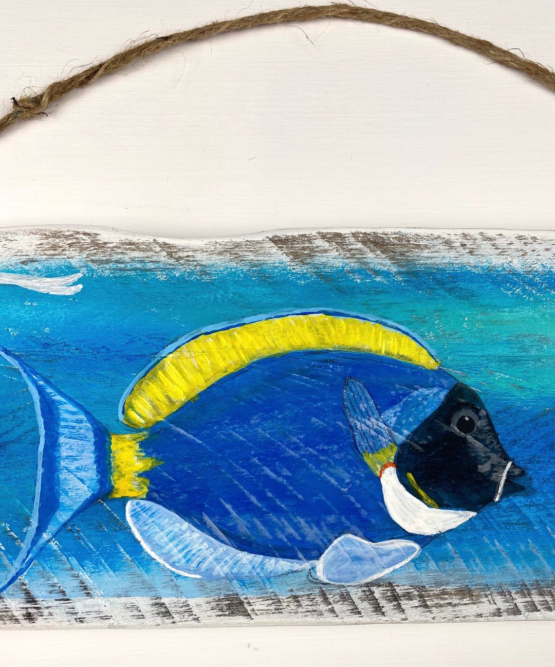Tropical Fish Art, Fish Painting, Beach House Decor, Living Room Wall ...