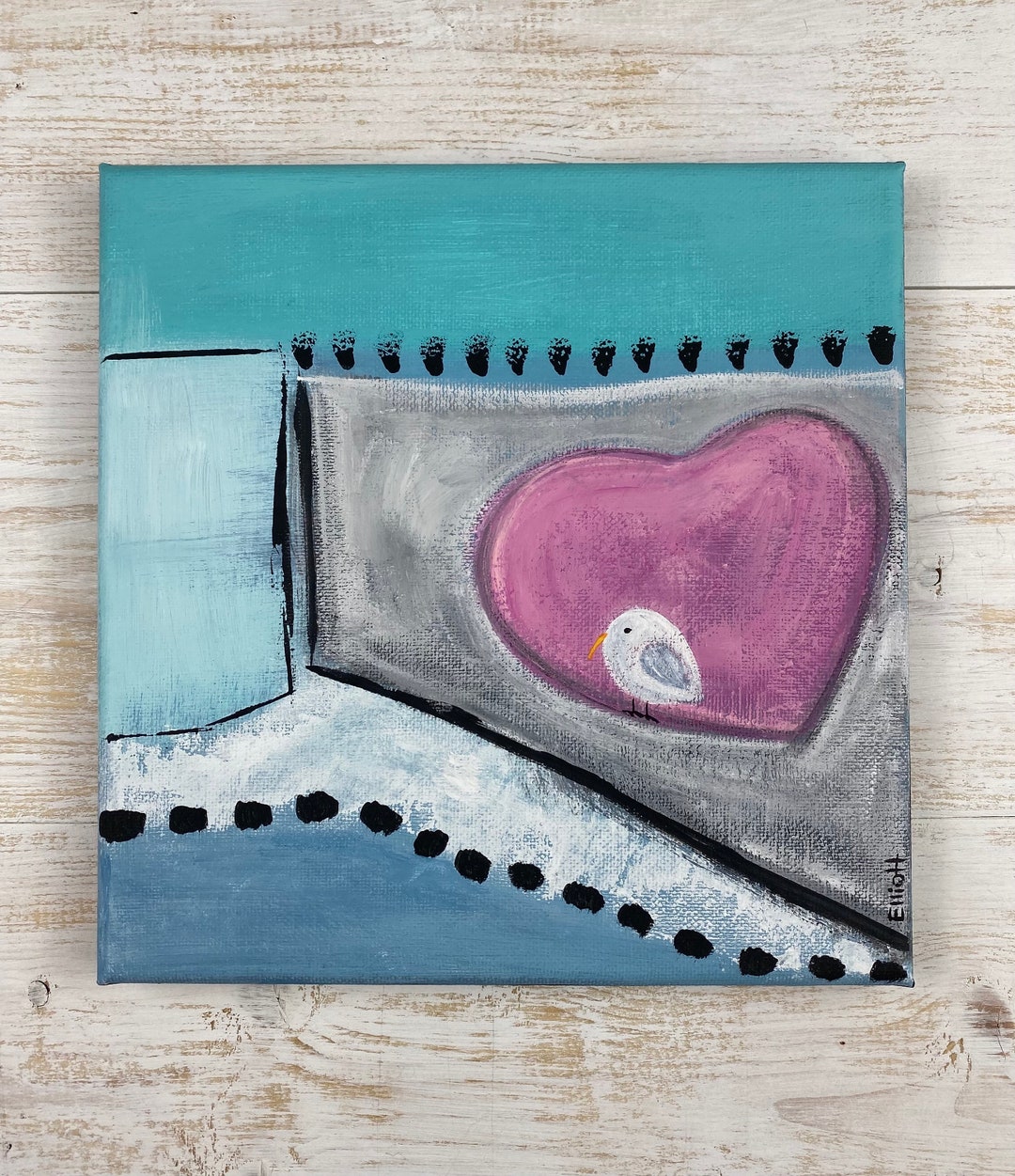 Heart Painting, Bird Painting, Bird Art, Abstract Art, Love Painting ...