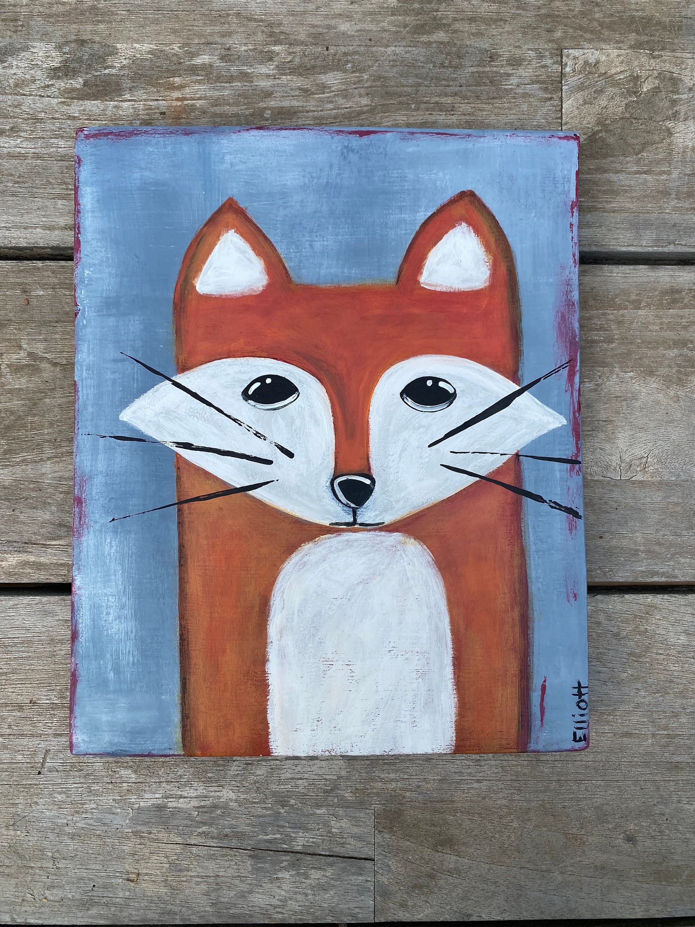 Fox Art, Fox Painting, Baby Nursery Decor, Animal Art, Cute Fox Art ...