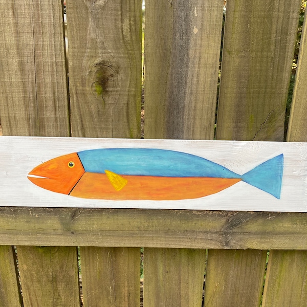 Painted Wood Fish - Etsy