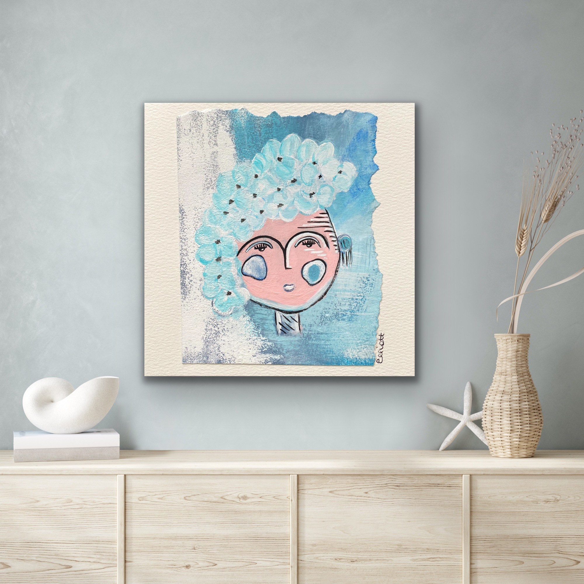 Mini Face Art Original Art kimber Abstract Face Painting - Etsy