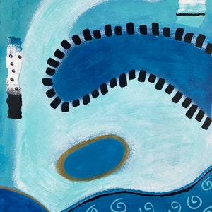 Abstract Painting, “teku”, Blue Abstract Art, Beach House Decor ...