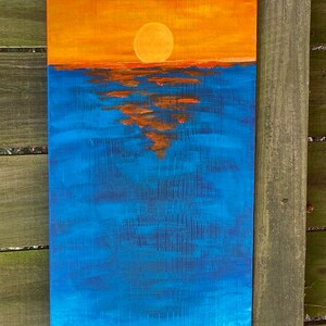Ocean Sunset Painting, Sea Turtle Painting, Sunset Art, Beach Cottage ...