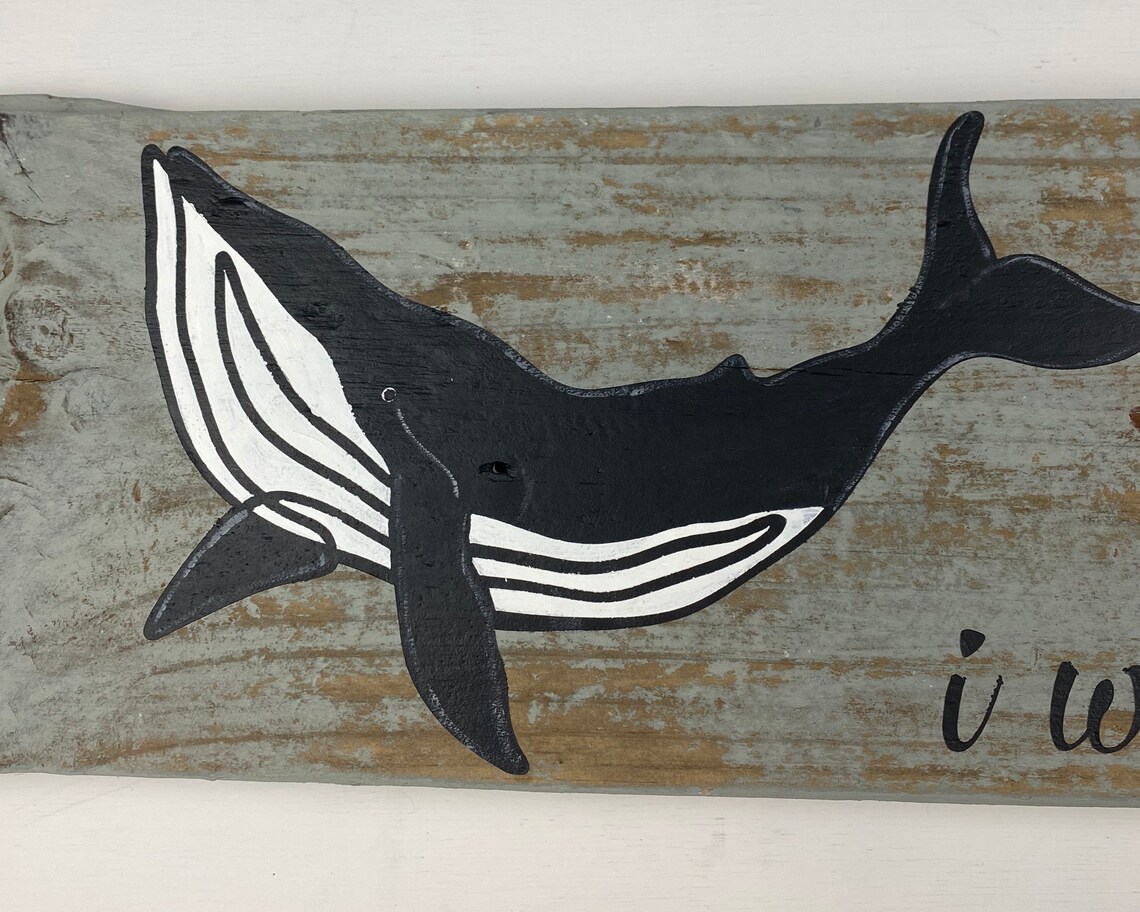 Whale Sign Sign Rustic Wood Sign Beach Cottage Decor - Etsy