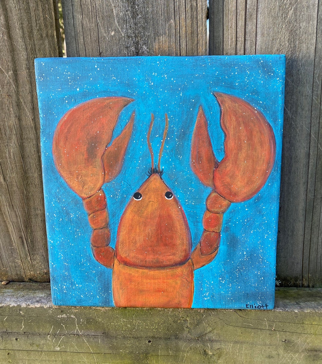 Lobster Painting, Lobster Art, Nautical Decor, Coastal Theme, Beach Art ...