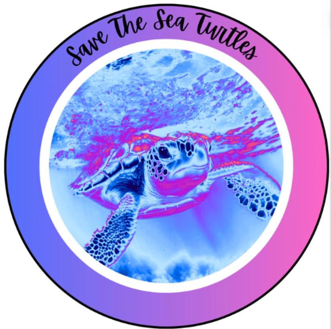 Sea Turtle Sticker, Save the Sea Turtles Sticker, Ocean Animals Sticker ...