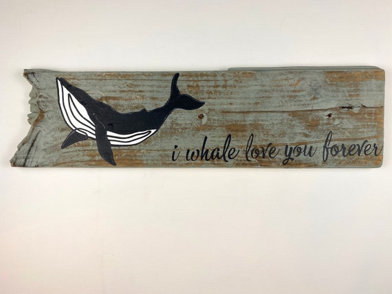 Whale Sign Sign Rustic Wood Sign Beach Cottage Decor - Etsy