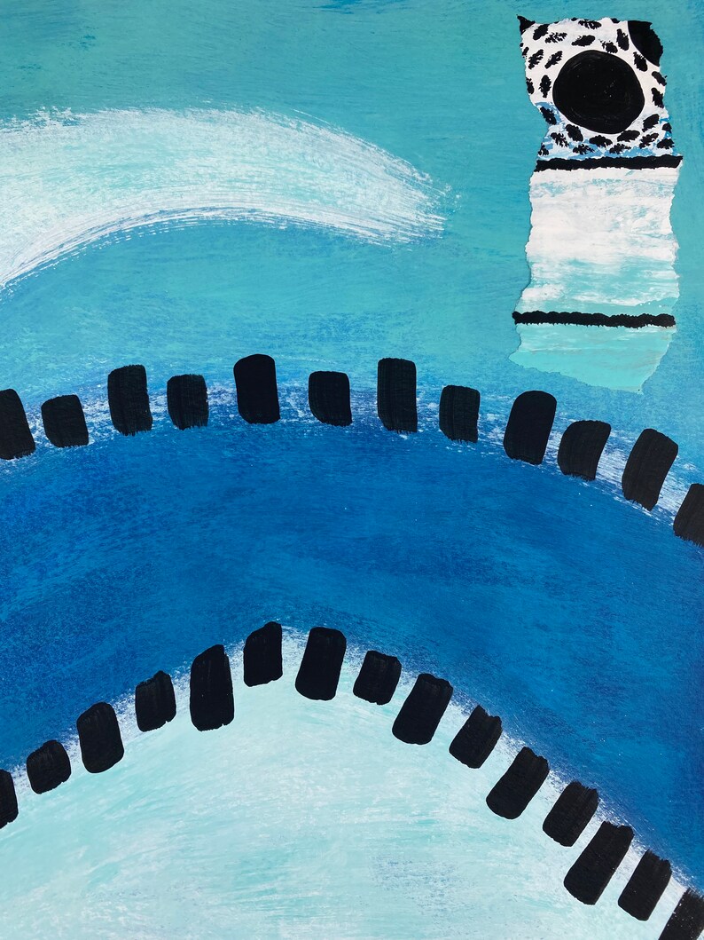 Abstract Painting, “teku”, Blue Abstract Art, Beach House Decor ...