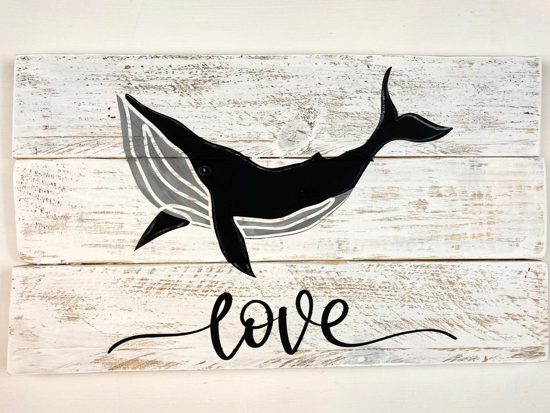 Whale Sign, Killer Whale, Sign, Rustic Wood Sign, Beach Cottage Decor ...