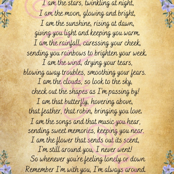 Bereavement Poem - Etsy