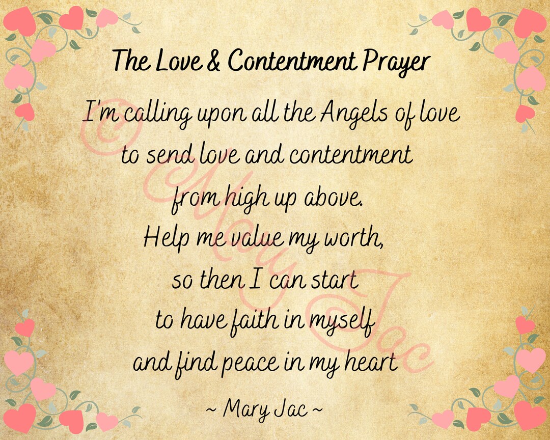 Love Poem - Prayer for Love and Contentment - Inspirational Poem ...