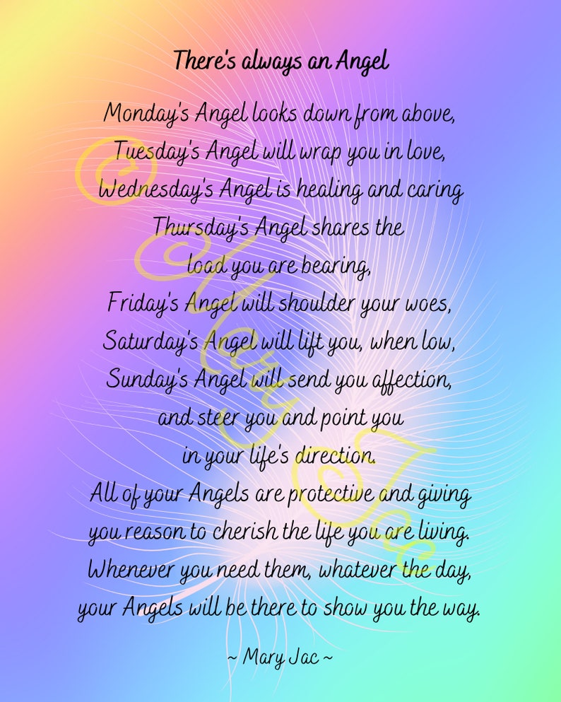 Angel Poem - Daily Angel - There's Always an Angel - Inspirational Poem ...