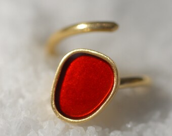 Red Enamel Ring - Etsy