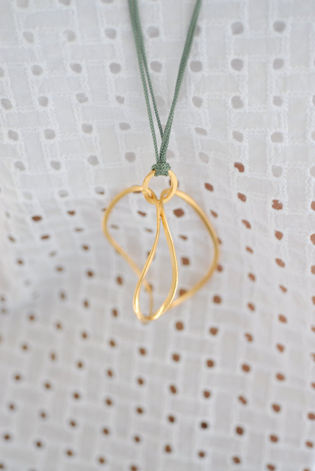 Large Gold Necklace, Art Circle Necklace, Abstract Necklace, Necklace ...