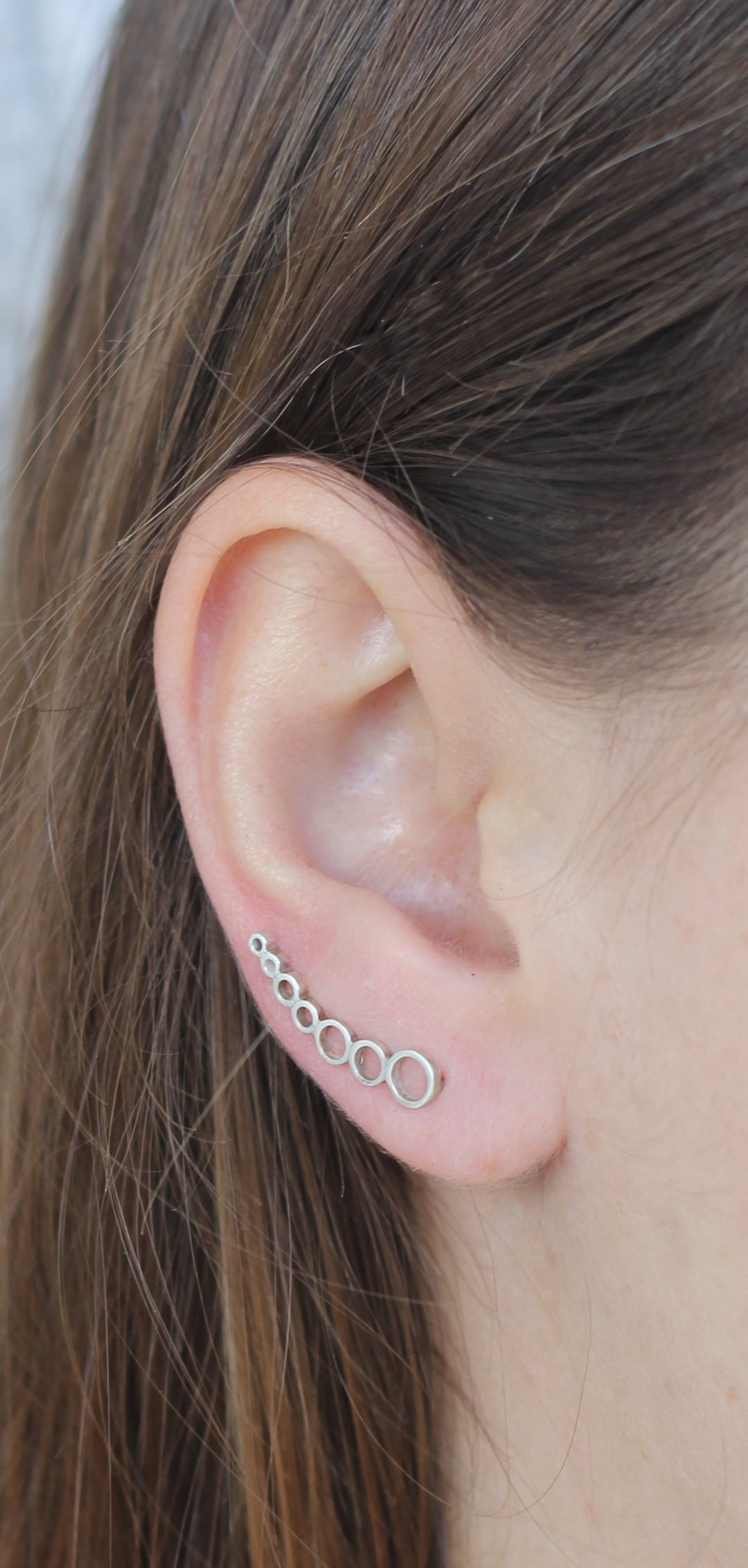 Circle Ear Sweeps, Minimalist Ear Climbers, Unique Gift for Her ...
