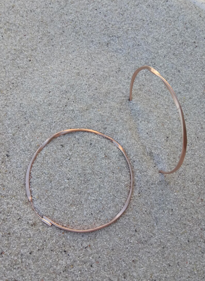Large Hoops Twisted Wire Rose Gold Hoops 7cm Diameter Gift - Etsy