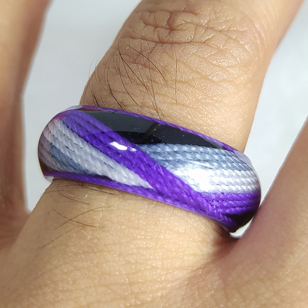 Asexual Pride Ring Asexual Resin Ring Etsy