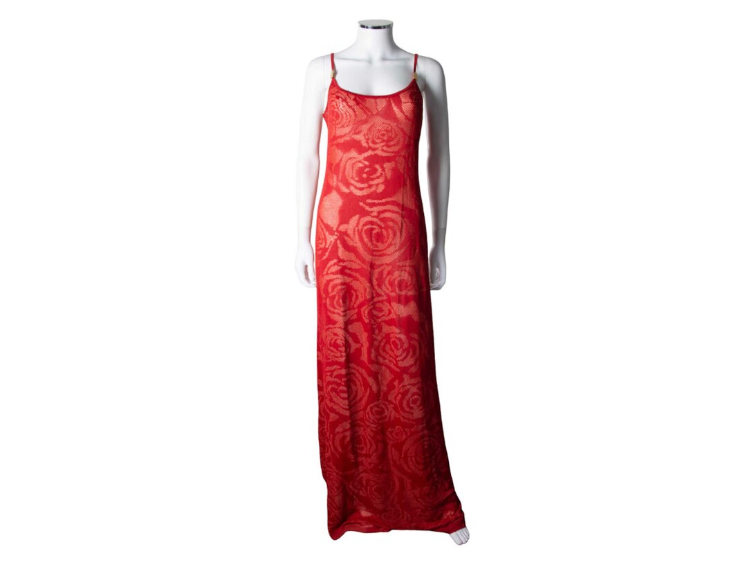 Roberto Cavalli Rose Printed Gown - Etsy