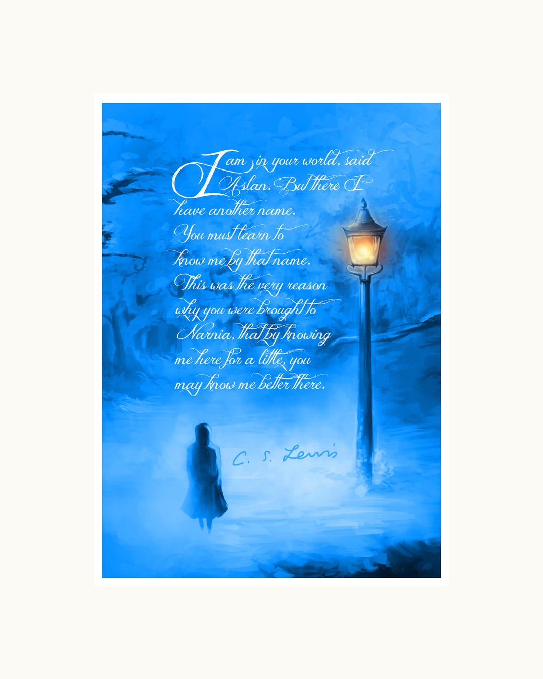 Narnia Poster Print Lion, Witch and the Wardrobe, C.S. Lewis ...
