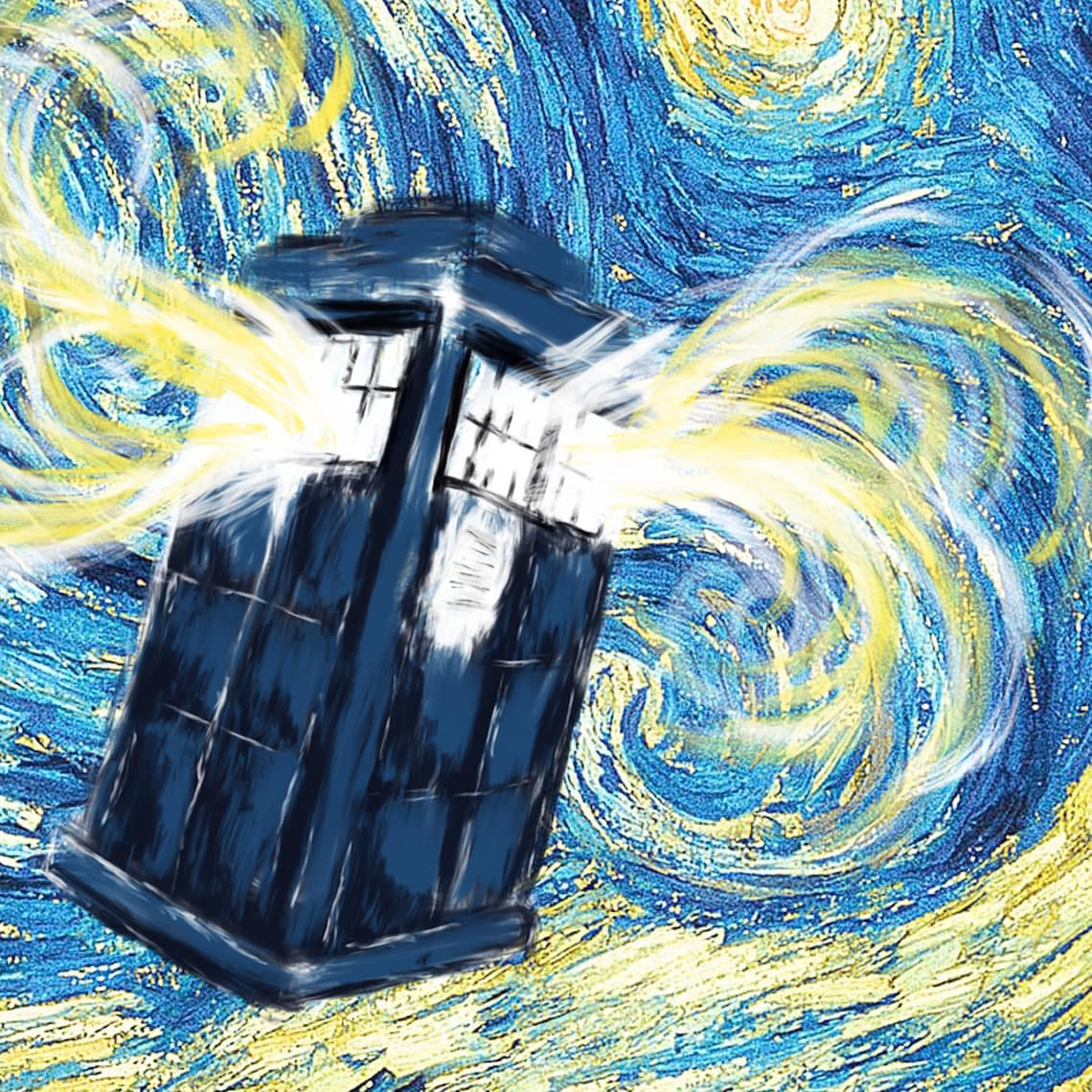 Tardis Starry Night Dr. Who Vincent Van Gogh Art Print Poster - Etsy