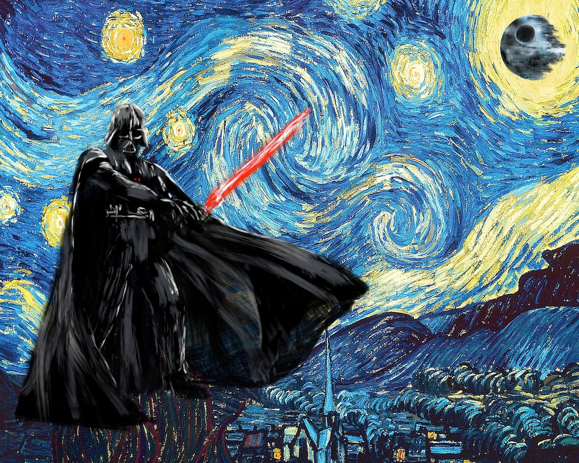 Darth Vader Death Starry Night Vincent Van Gogh Art Print Poster - Etsy
