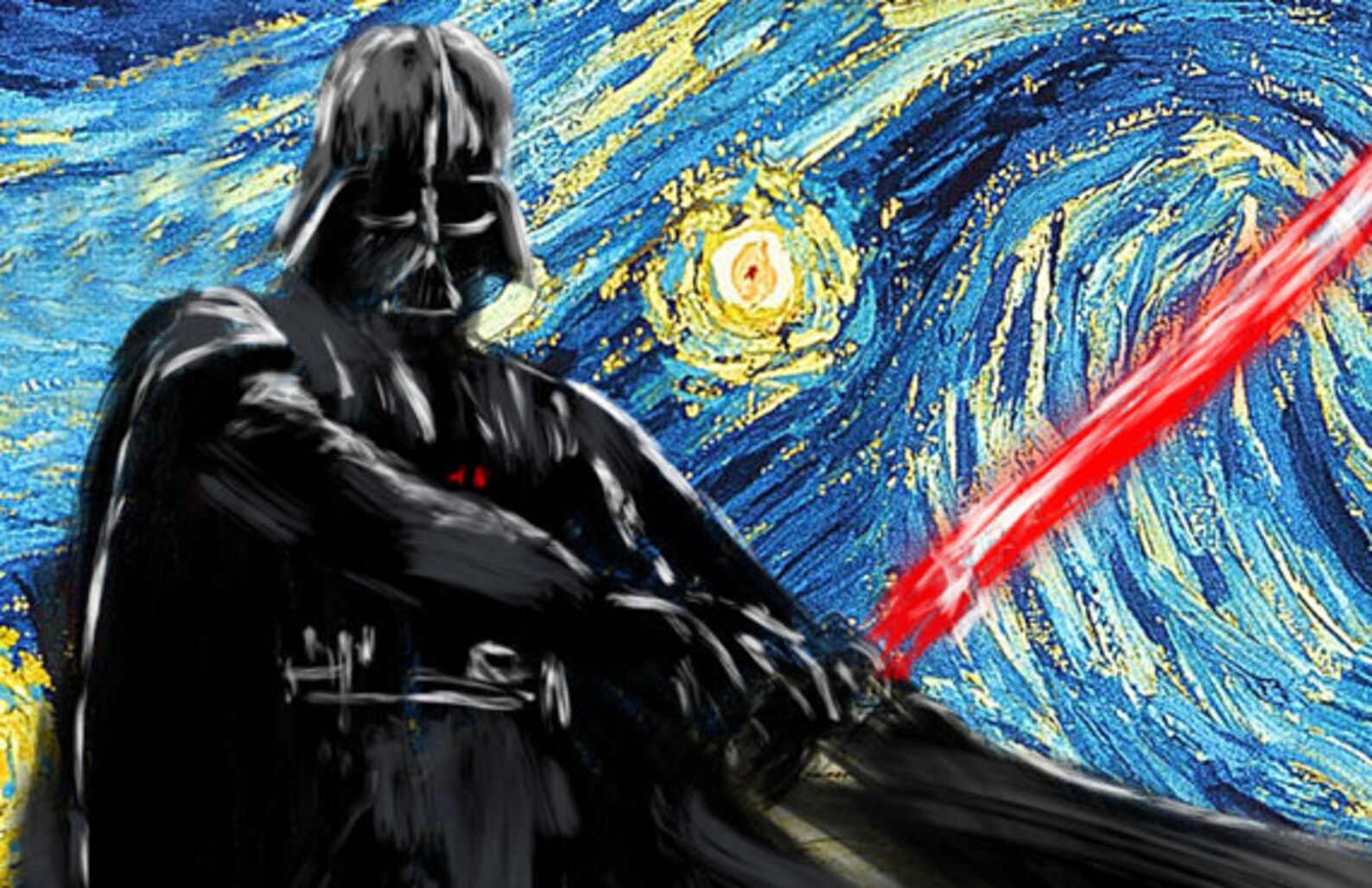 Darth Vader Death Starry Night Vincent Van Gogh Art Print Poster - Etsy