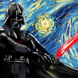 Darth Vader Death Starry Night Vincent Van Gogh Art Print Poster - Etsy