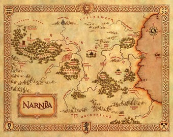 Map of Narnia, Fantasy Map, Art Print, the Lion, the Witch & the ...