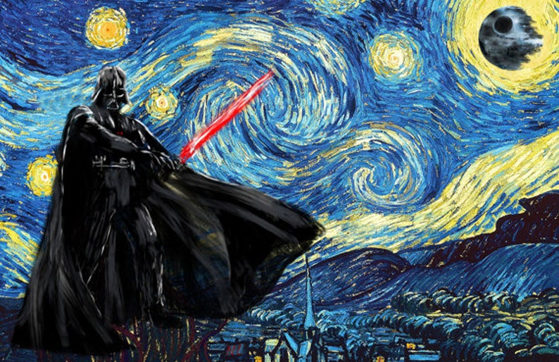 Darth Vader Death Starry Night Vincent Van Gogh Art Print Poster - Etsy UK