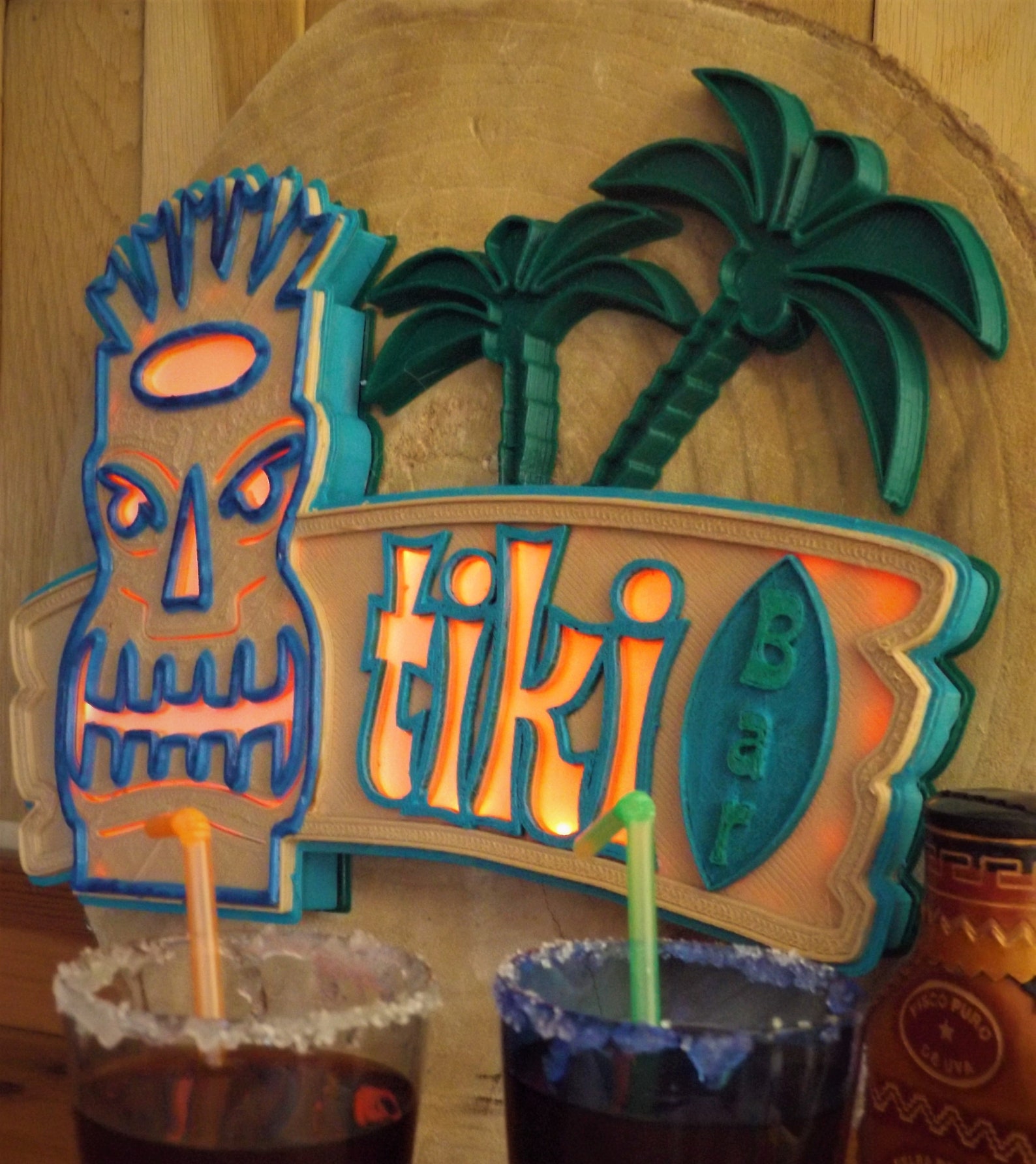 Tiki Bar Illuminated Advertising Sign Wall Decoration From | Etsy
