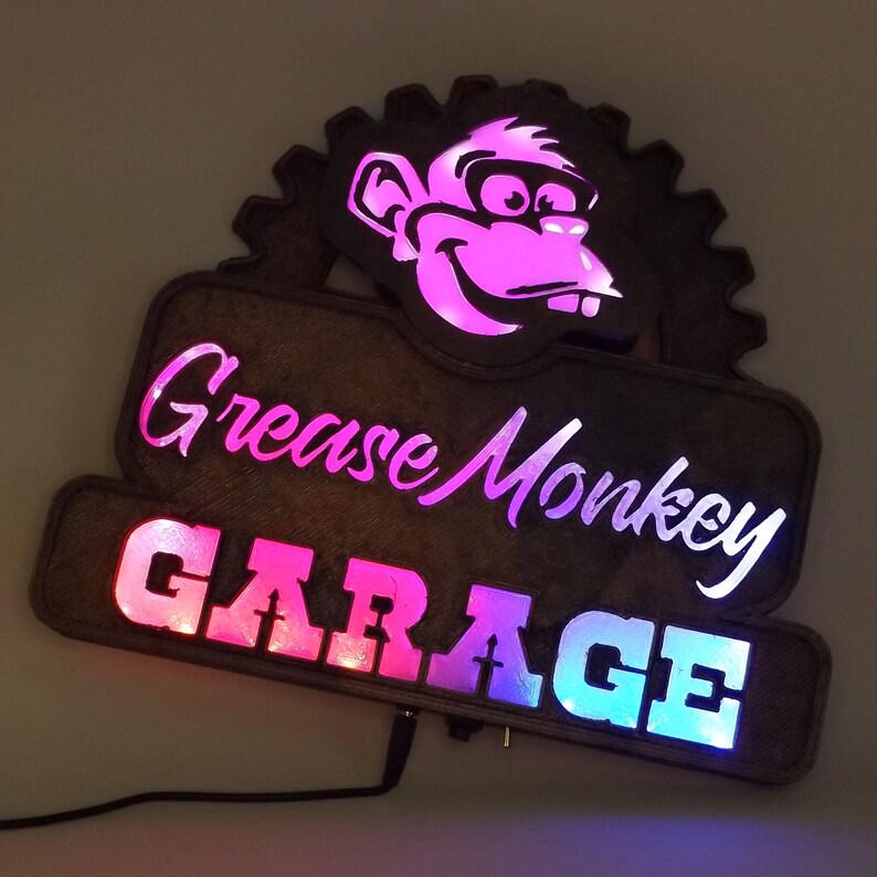Vintage Garage Sign Grease Monkey. Weathered and Rusted Look and Feel ...