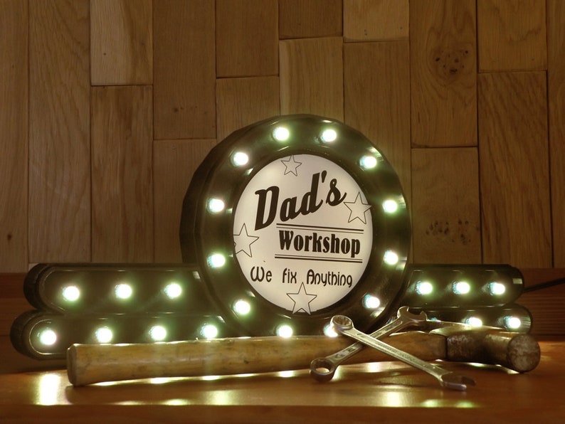 Vintage Lighted Sign Dad's Workshop Personizable - Etsy