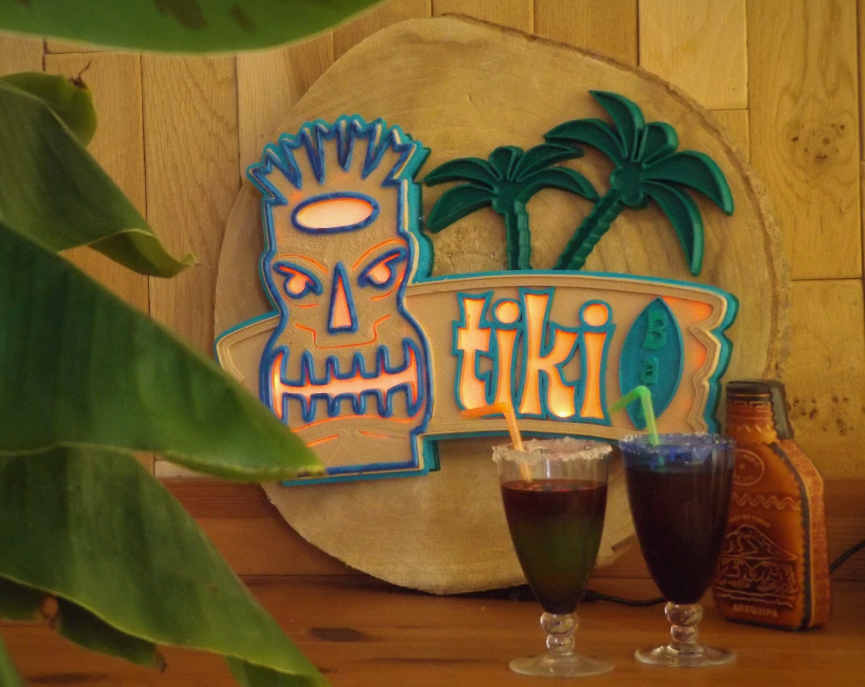 Tiki Bar Illuminated Advertising Sign, Wall Decoration From Plastic and ...