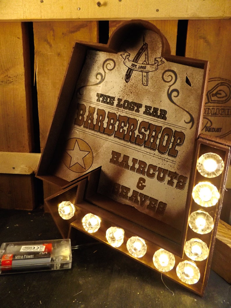 Illuminated Funny Barber Sign - Etsy