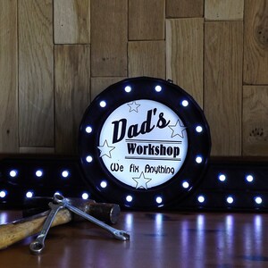Vintage Lighted Sign Dad's Workshop Personizable - Etsy