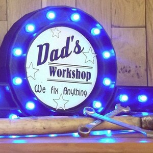 Vintage Lighted Sign Dad's Workshop Personizable - Etsy