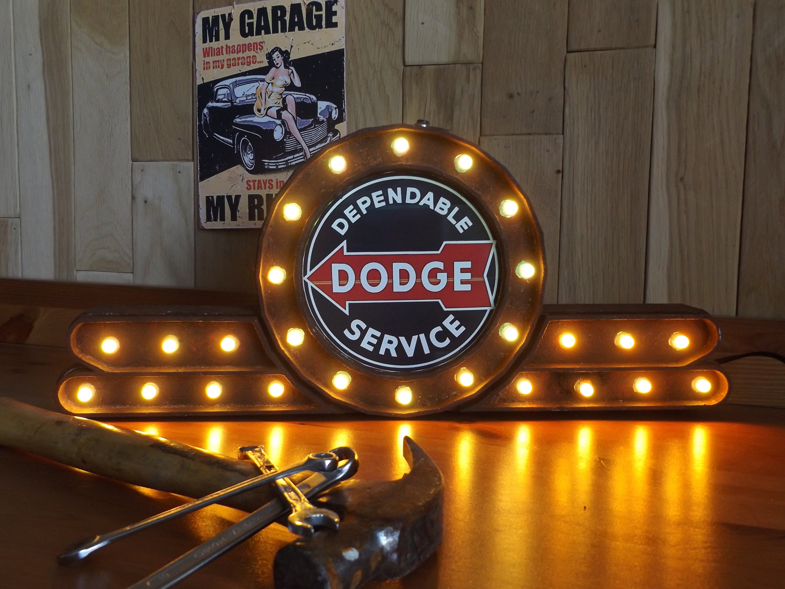 Vintage Rusted Mancave Garage Sign, Patina, With Lights - Etsy