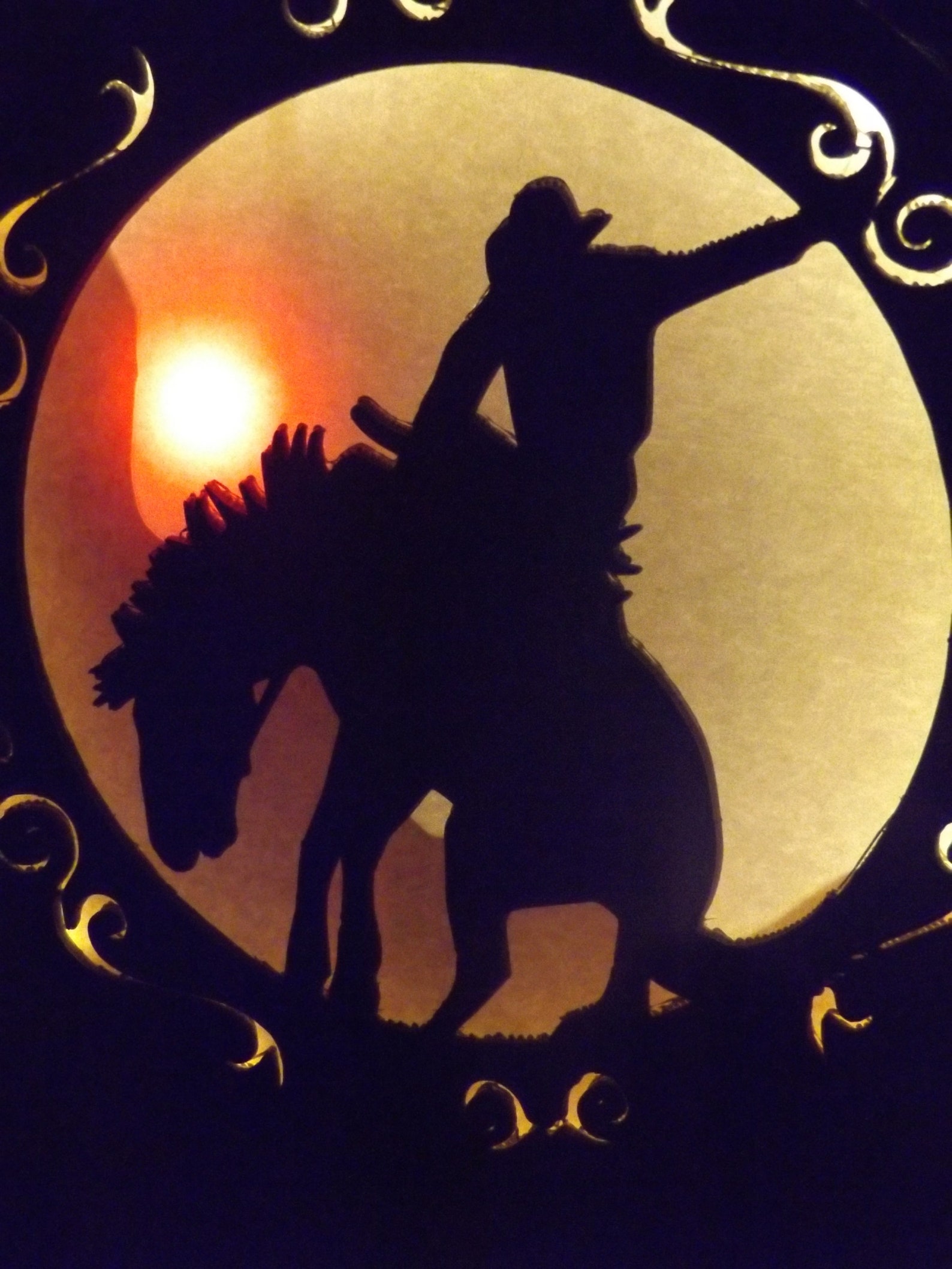 Rodeo Bronco Lamp Made of Natural Wood and Faux Steel - Etsy