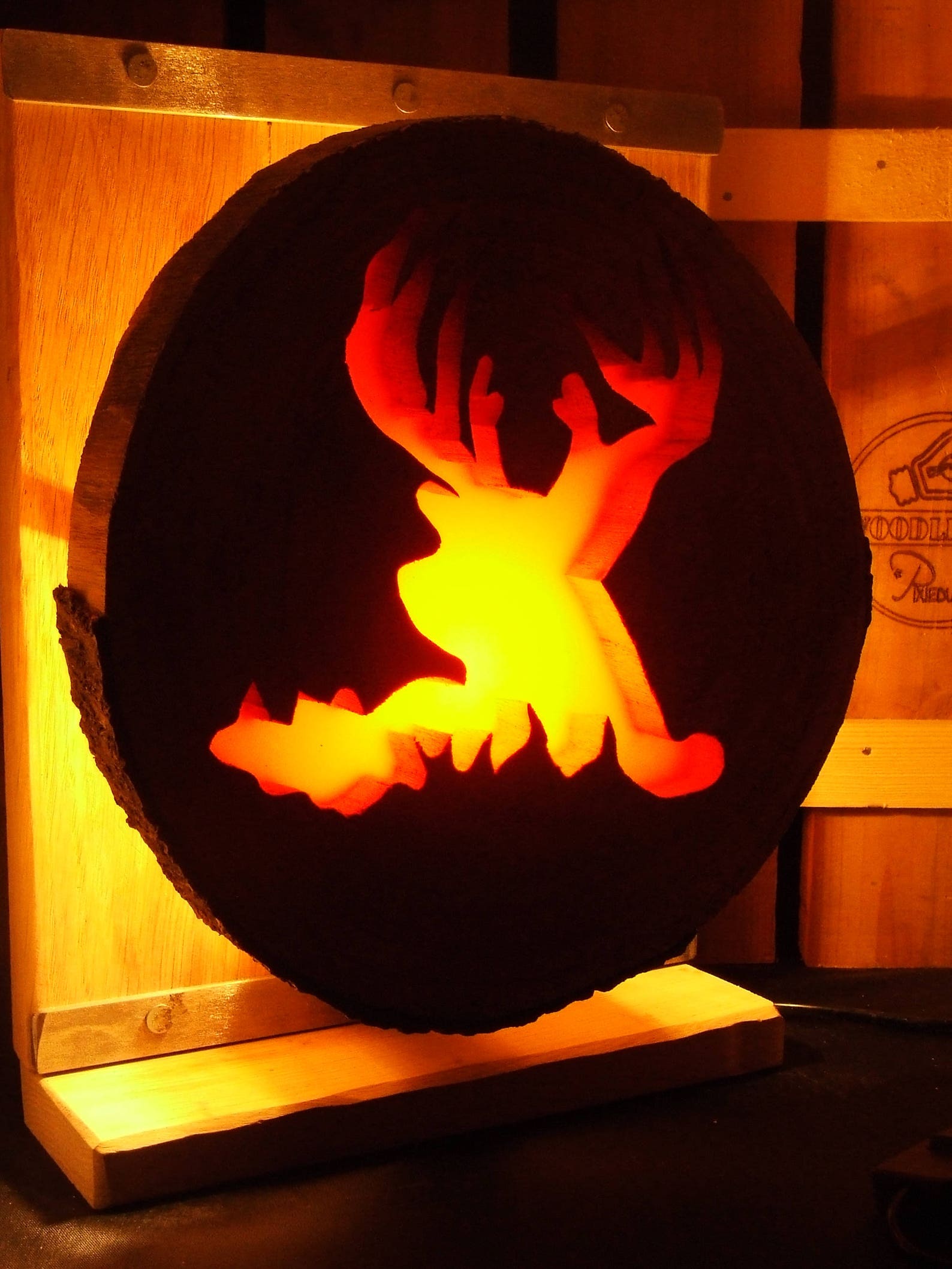 Deer Hunting Theme Lamp From Recycled Oak Birch and Raw - Etsy