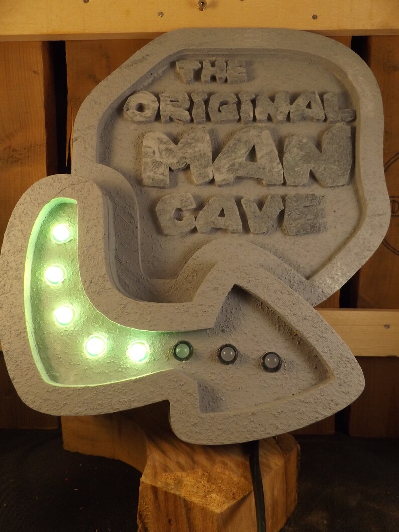 Flintstone Customizable Cave Man Sign. With Running Lights. - Etsy