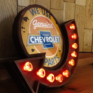 Wall Decor Chevrolet Illuminated Sign. Vintage Advertising Board. - Etsy