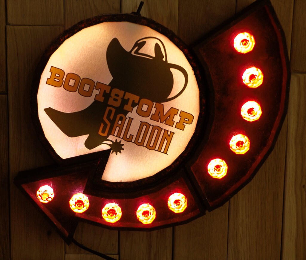 Saloon Sign With Lighting, Personalized - Etsy