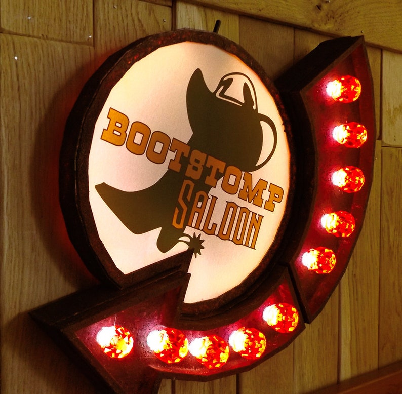 Saloon Sign With Lighting, Personalized - Etsy