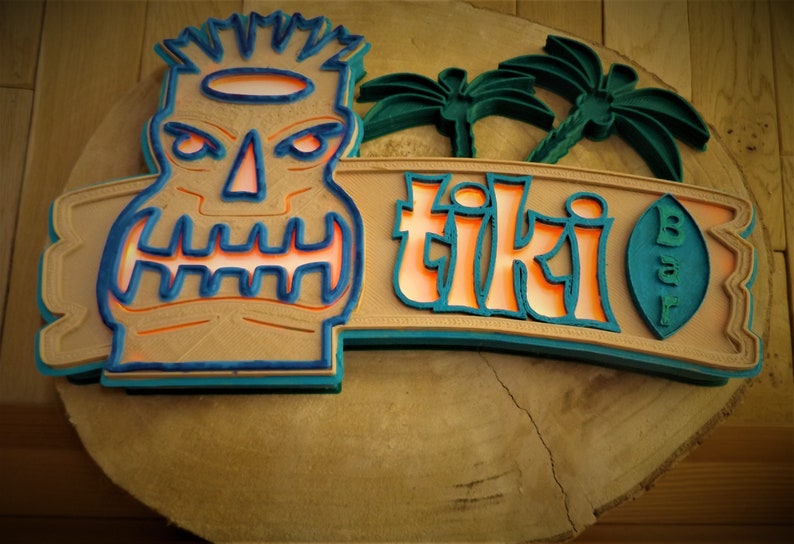 Tiki Bar Illuminated Advertising Sign, Wall Decoration From Plastic and ...