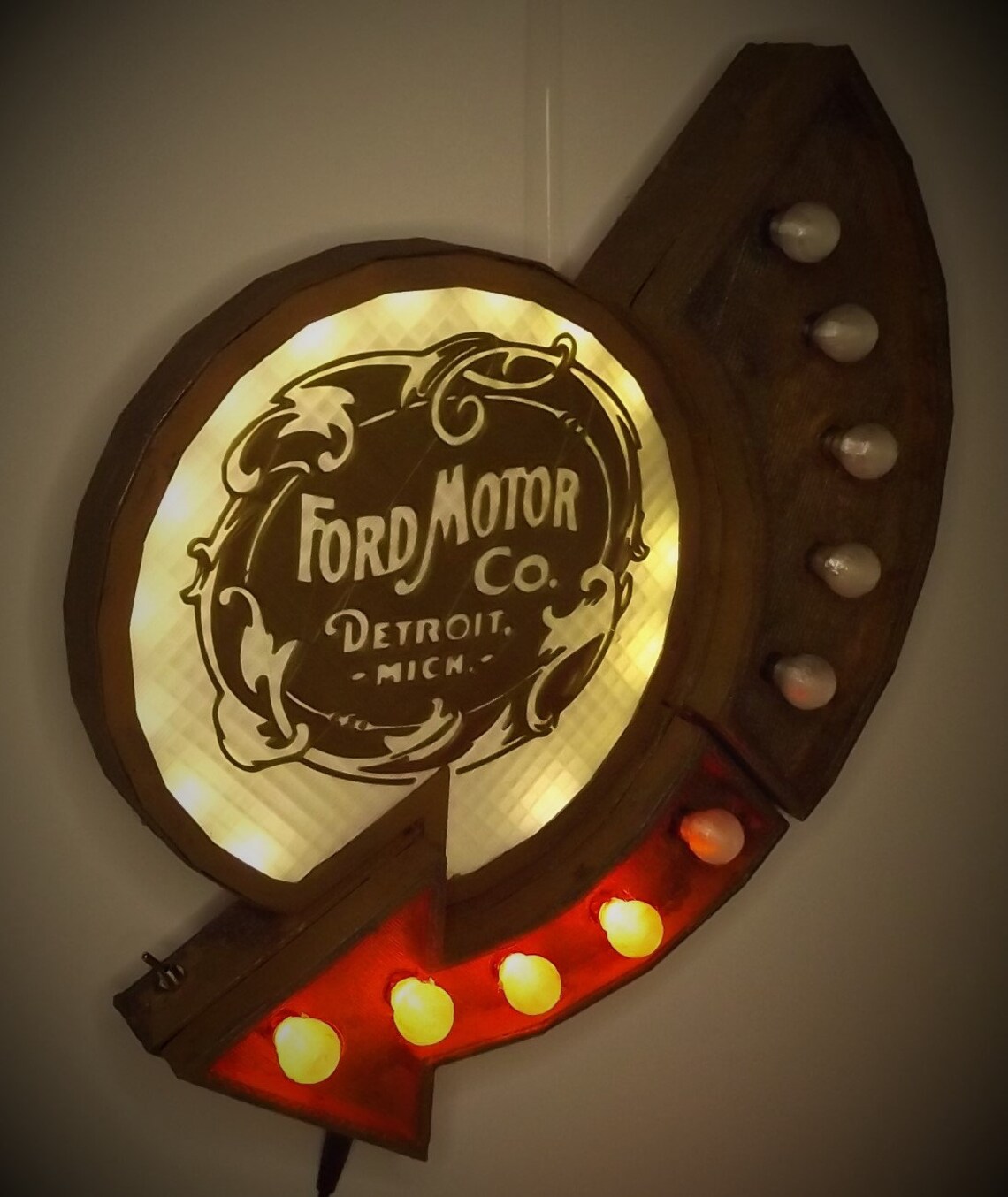 Wall decor Illuminated Sign Ford. Vintage advertising board | Etsy