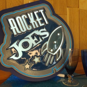 Bar and Diner Sign. Mid-century Design. Rocket Joe's Diner or Rocket ...