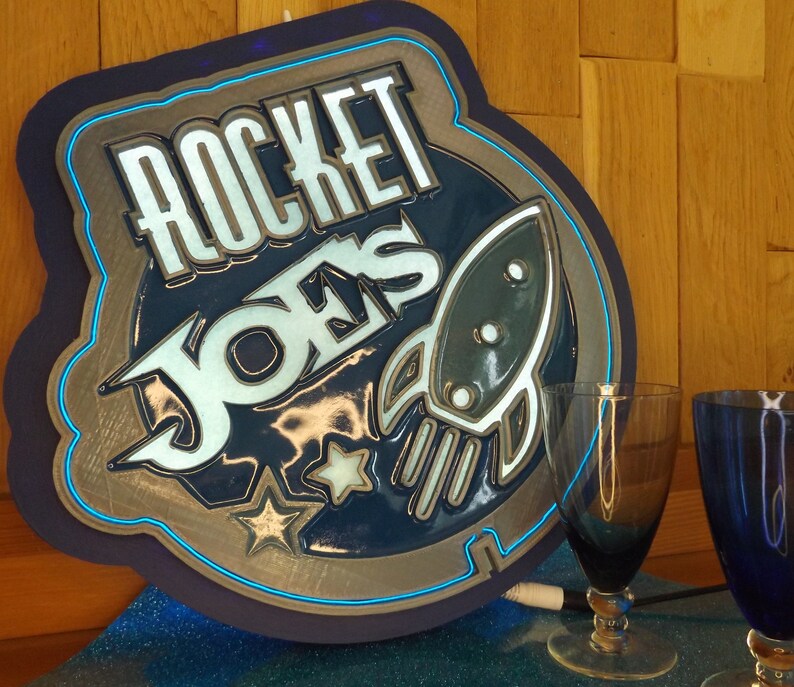 Bar and Diner Sign. Mid-century Design. Rocket Joe's Diner or Rocket ...