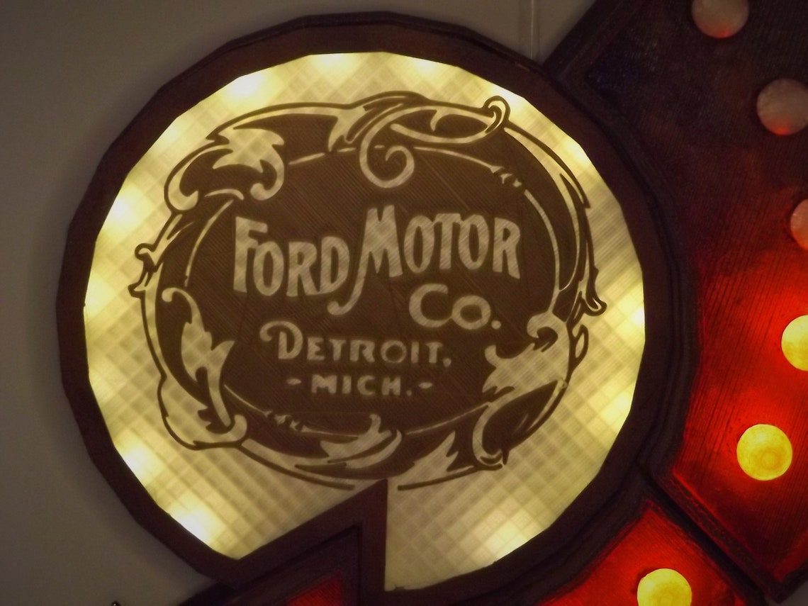 Wall decor Illuminated Sign Ford. Vintage advertising board | Etsy